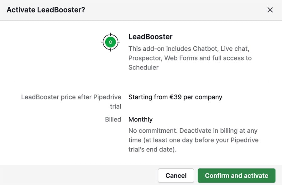 Paying for the LeadBooster add-on and Prospector lead credits - Knowledge Base | Pipedrive